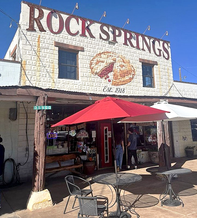 The welcoming entrance draws visitors in from the highway, promising a memorable pit stop on any Arizona adventure.