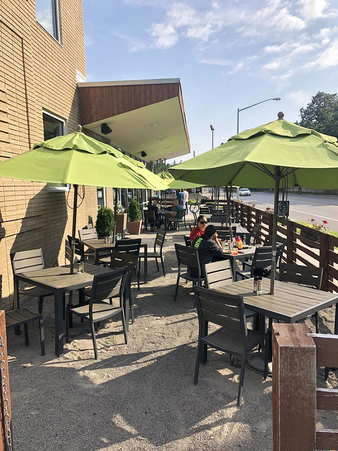 Sun-soaked serenity meets culinary bliss. This charming patio is the perfect spot to savor great food and even better company.