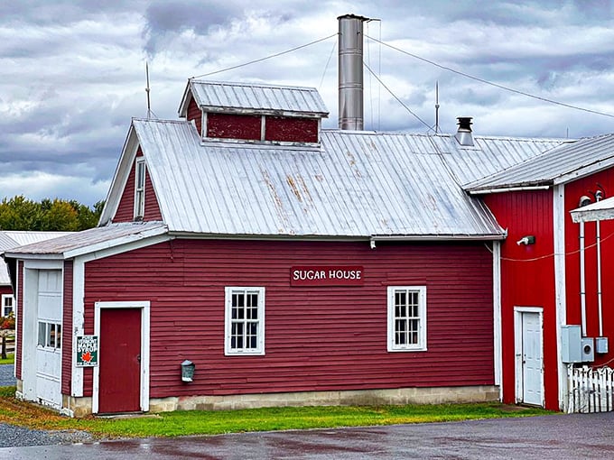 The "Sugar House" stands as a testament to Vermont's maple heritage, connecting traditional agriculture to the innovative spirits produced on-site.