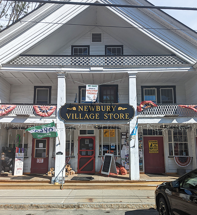 The welcoming facade with its prominent sign announces this isn't just any country store &ndash; it's a Vermont institution.