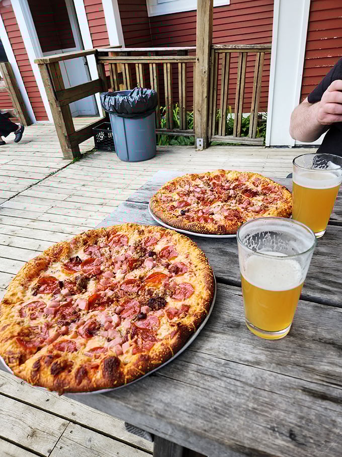 The deck offers Vermont's version of al fresco dining &ndash; no fancy views, just good food, local beer, and the kind of sunset that makes time stand still.