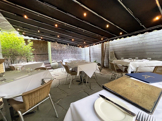 The outdoor patio offers al fresco dining during Maine's glorious summer months&mdash;the perfect setting for a memorable meal.