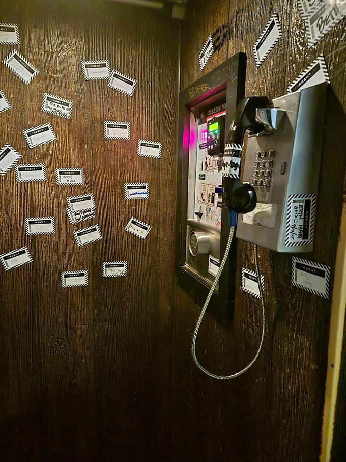 Cold War communication devices line the walls &ndash; a working phone that might connect you to "Control" if you're lucky.