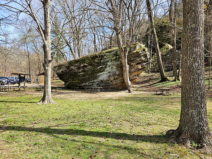 This massive rock formation isn't just geological history &ndash; it's nature's version of a picnic pavilion, offering shade and spectacular views.