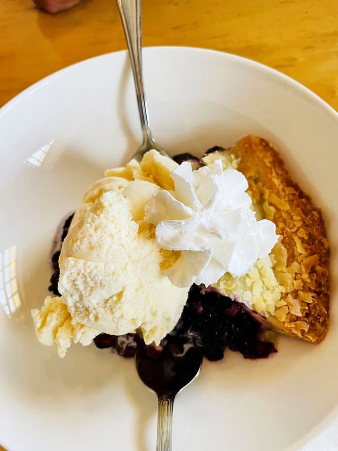 A slice of heaven, Maine-style. This blueberry pie is so good, it might just overshadow the lobster (but don't tell the lobster we said that).