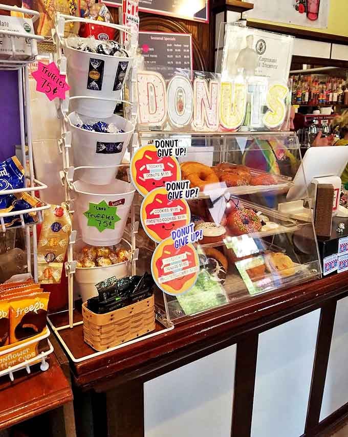 "Donut give up" on trying these fresh-baked treats &ndash; the perfect sidekick to your coffee while you contemplate another bag of caramel corn.