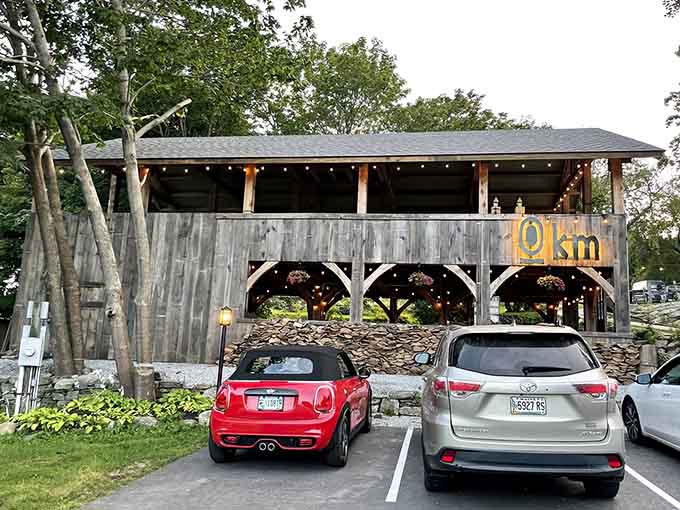 The rustic exterior hints at the farm-to-table magic happening inside this beloved Rockland destination spot.