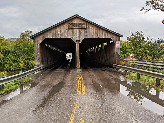 Pulp Mill Bridge: This wooden time machine disguised as a covered bridge has sheltered travelers crossing Otter Creek since Thomas Jefferson was alive.