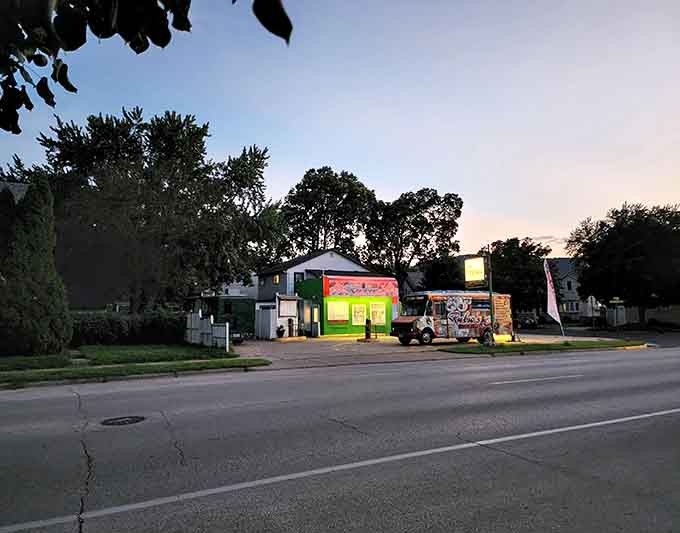 Even from across the street, Rubio's glows with the promise of good food and better times ahead for anyone smart enough to cross over.