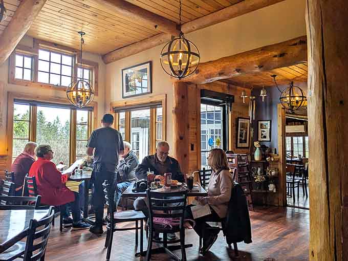 Diners enjoying their meals in a space that feels both welcoming and authentic, where good food brings people together over shared tables.