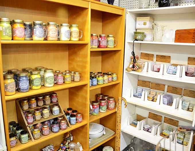 Scented candles in every fragrance imaginable, because even antique malls know the power of making a space smell like home.
