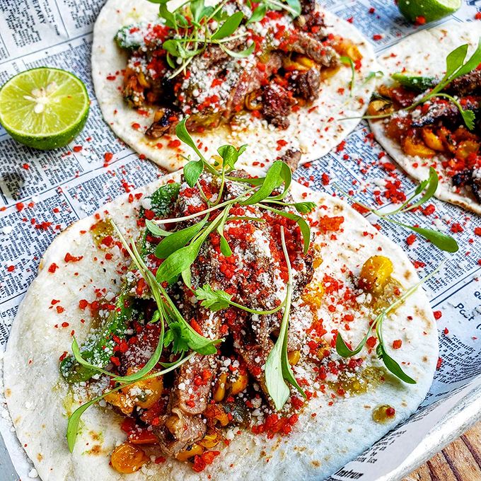 These tacos are packing more heat than a '74 Chevy Nova. Royale with Cheese? More like Ol&eacute; with Beef!