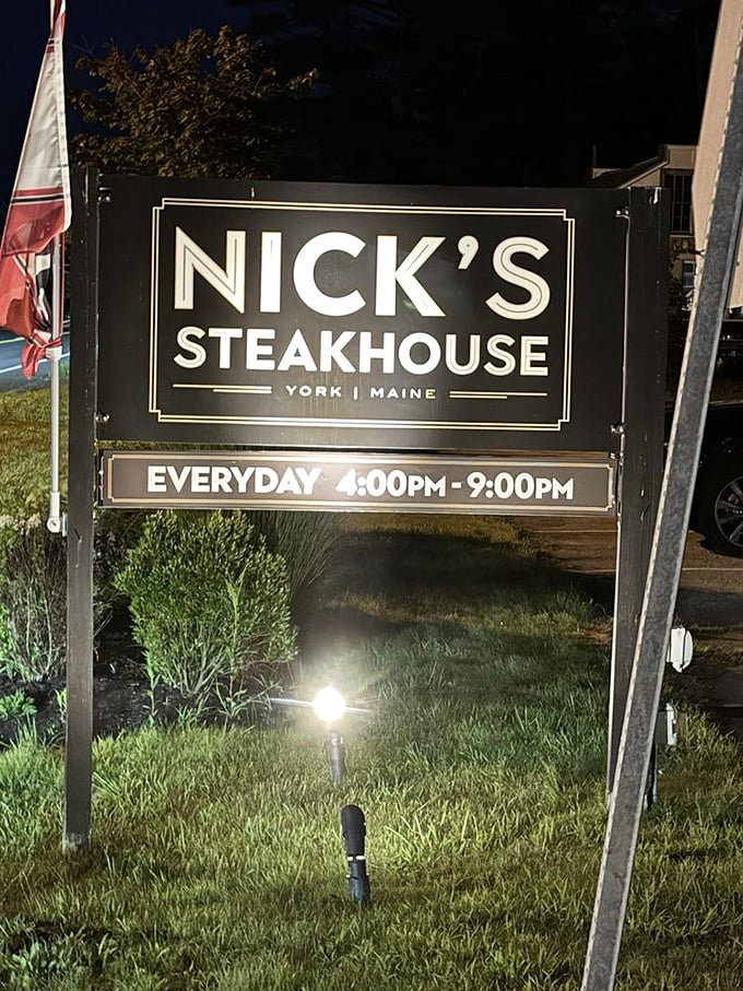 The sign that tells you when magic happens &ndash; daily from 4 PM, when steaks sizzle and glasses clink.