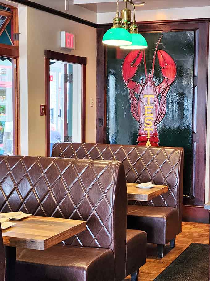 That lobster wall art isn't subtle, but then again, neither is Testa's commitment to serving exceptional crustaceans.