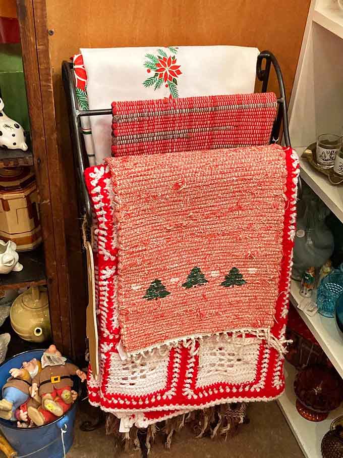 Hand-crocheted rugs and vintage linens prove that people once had the patience to actually make things instead of just buying them.