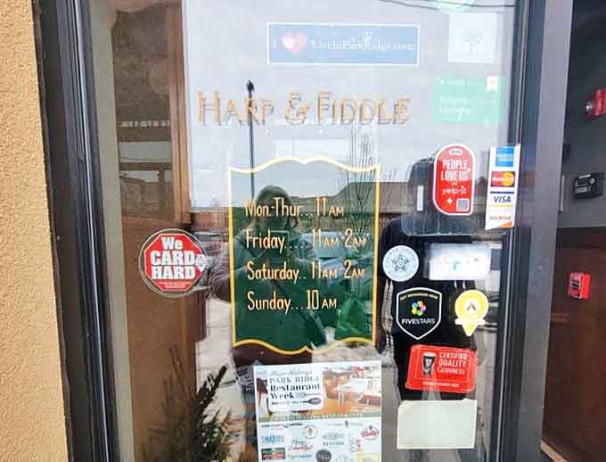 The door signage displays generous hours that accommodate both early birds and night owls &ndash; because good food and drink should be available when you want them.