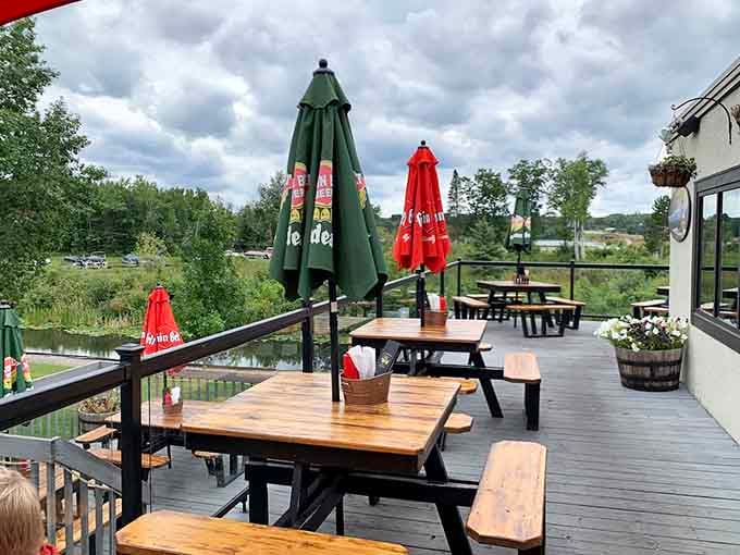 Outdoor seating with views like this transforms a good meal into a complete experience worth savoring slowly.