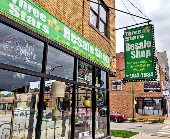 The shop's exterior blends seamlessly into Chicago's urban landscape while standing out just enough to catch the eye of discerning design enthusiasts.