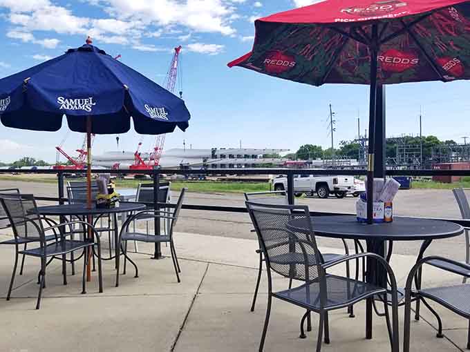 The outdoor patio offers a pleasant spot to enjoy your meal when Minnesota weather cooperates with your dining plans.