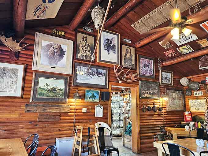 Every wall tells a story through vintage signs, artwork, and memorabilia celebrating the region's heritage.