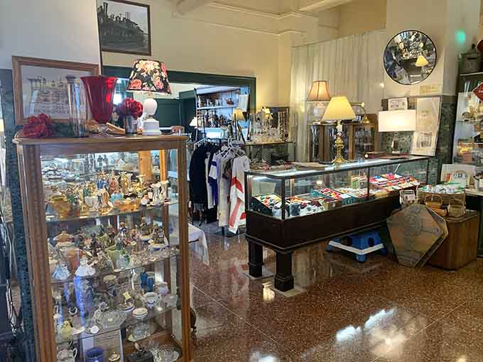 Crystal candelabras and elegant glassware remind us when fancy dishes weren't just for looking at but for actually using at dinner parties people hosted.