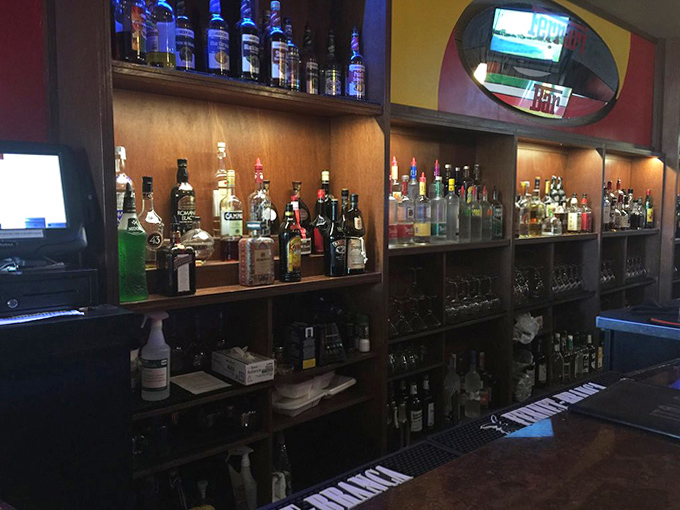 The well-stocked bar shelves promise perfect pairings for every dish, from robust reds to crisp whites and everything in between.