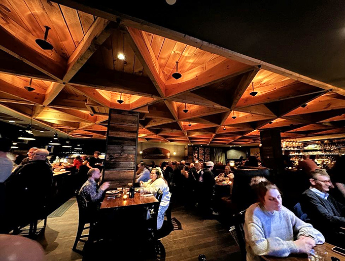 The dining room buzzes with the energy of people having the kind of evening they'll tell friends about tomorrow.