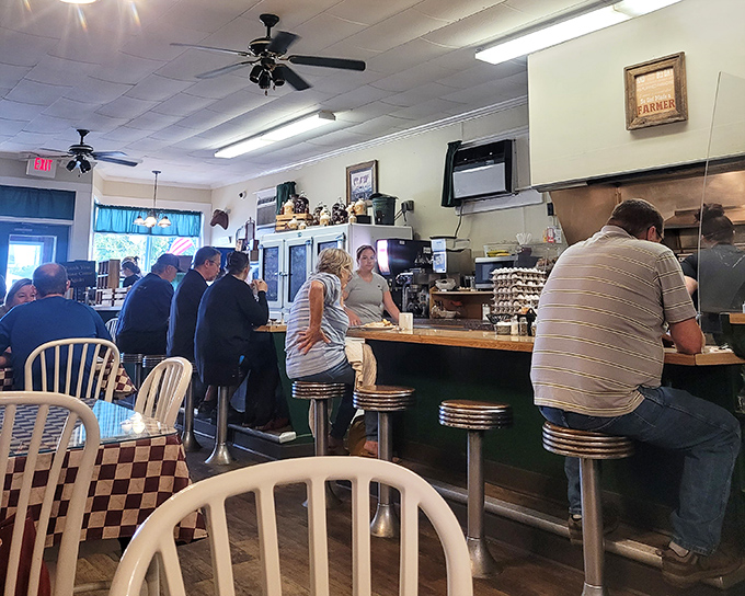 A busy morning at The Brown Cow &ndash; where Newport residents gather for more than just breakfast.