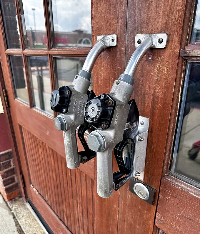 Those gas pump door handles aren't just clever design &ndash; they're your first clue that Ford's Garage takes its automotive theme seriously.