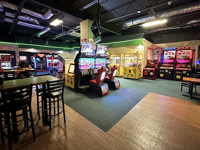 Not just for kids &ndash; the arcade area offers a nostalgic gaming escape between quarters of football or during halftime lulls.