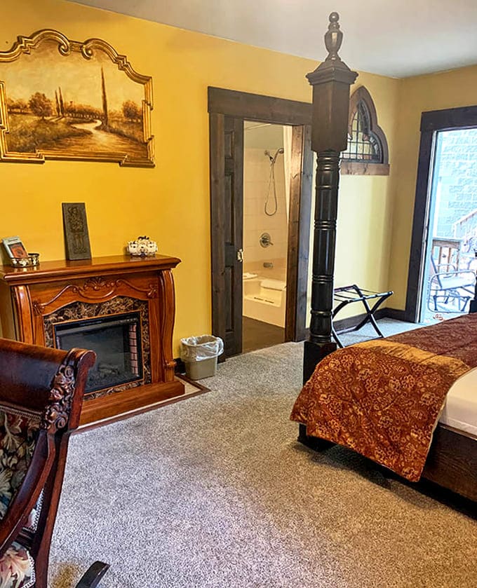 Cozy corners and period details transform ordinary slumber into royal repose &ndash; dream of dragons from this plush medieval sanctuary.