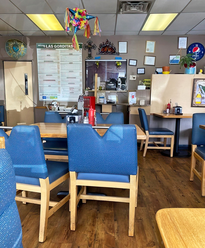 Mexican memorabilia adorns the walls, creating an atmosphere that's as authentic as the recipes coming from the kitchen just feet away.