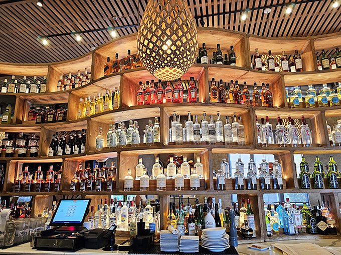 Behind the bar, bottles are arranged with such precision and care that it borders on art &ndash; liquid treasures waiting to be transformed.