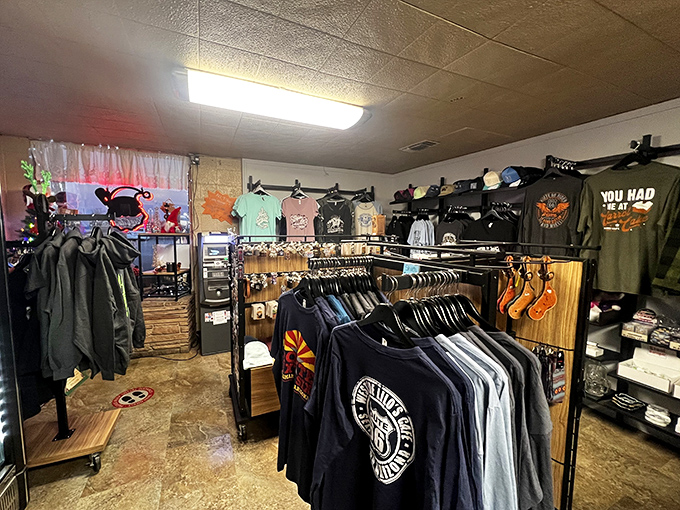 The gift shop area offers Route 66 souvenirs and branded merchandise, though the real keepsake is the memory of that unforgettable chicken fried steak.