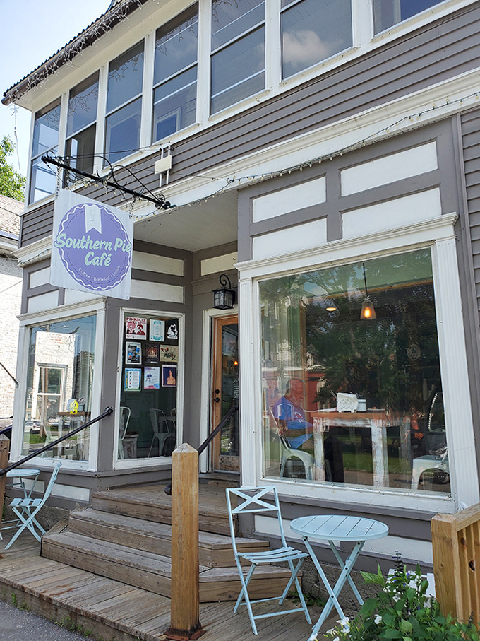 A charming outdoor patio where pie consumption can happen al fresco, as nature intended.