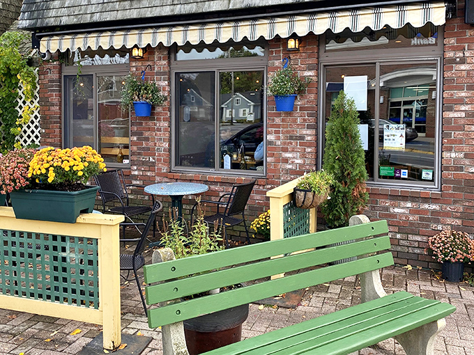 The outdoor patio offers al fresco dining opportunities during Maine's perfect summer days when coastal breezes complement your meal.