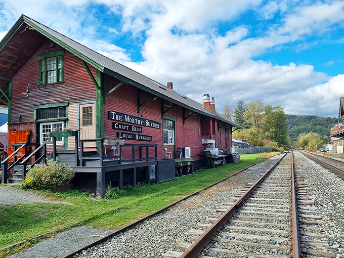 The railroad tracks running alongside Worthy Burger remind visitors they've ventured somewhere special &ndash; a destination worth the journey for food pilgrims.