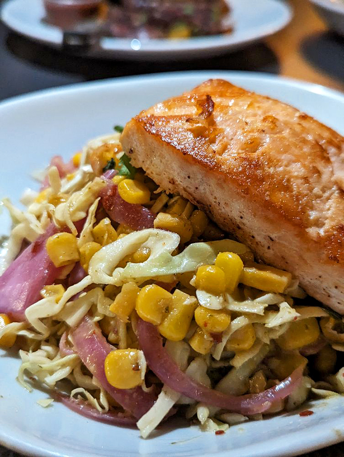 This salmon dish is so fresh it might just swim off your plate. Better eat it quick!