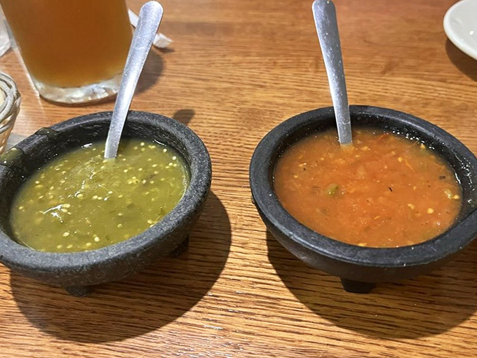 Two signature salsas &ndash; one verde, one roja &ndash; offering diners the perfect balance of heat and flavor to complement their meals.