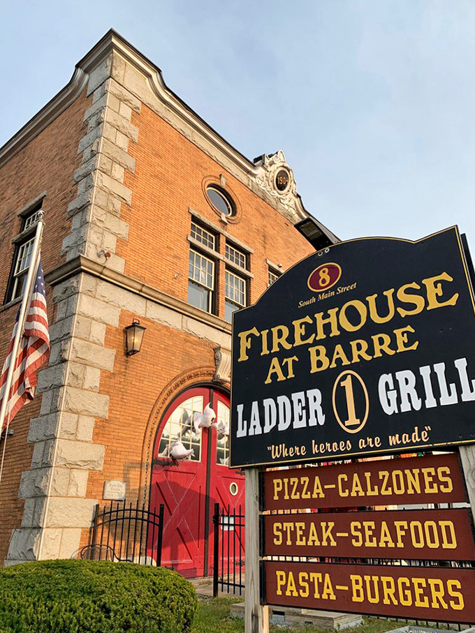 From the street, the former firehouse maintains its architectural dignity while its new purpose keeps the building alive for future generations.