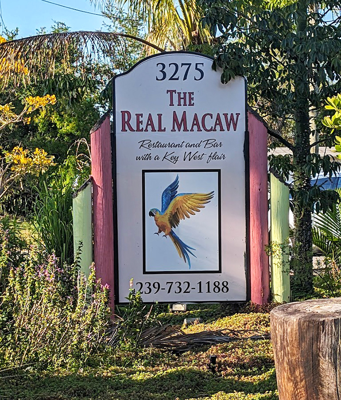 The restaurant's charming sign promises "a Key West flair"&mdash;a promise The Real Macaw delivers on with every bite.