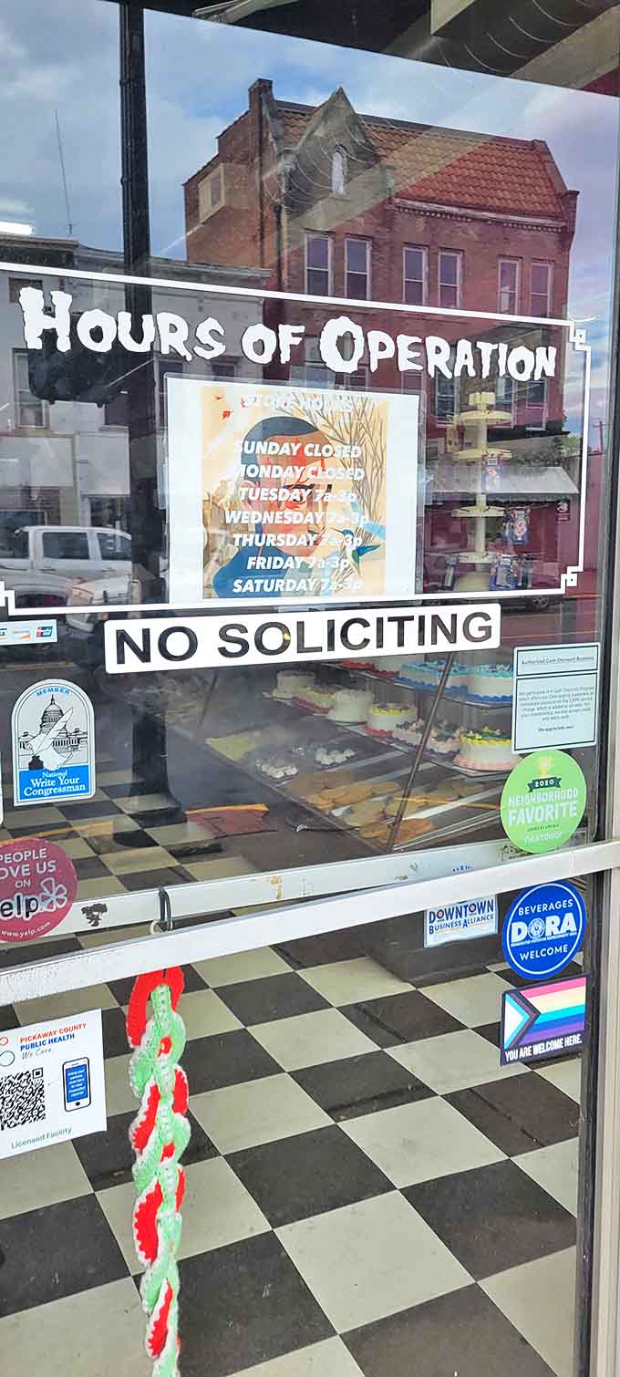 The weathered exterior with its clear business hours promises the same reliable treasure-hunting experience seven days a week.