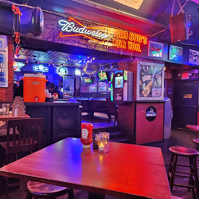 The warm glow of neon signs creates the perfect backdrop for countless Burlington memories &ndash; from first dates to reunion celebrations.