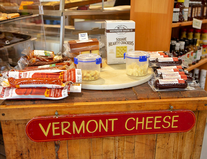 Say cheese and smile! This display is a dairy lover's dream come true.