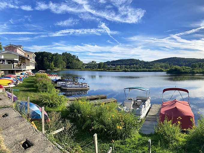 Mother Nature showing off her best work &ndash; the serene Connecticut River creates a constantly changing backdrop for memorable meals at The Marina.