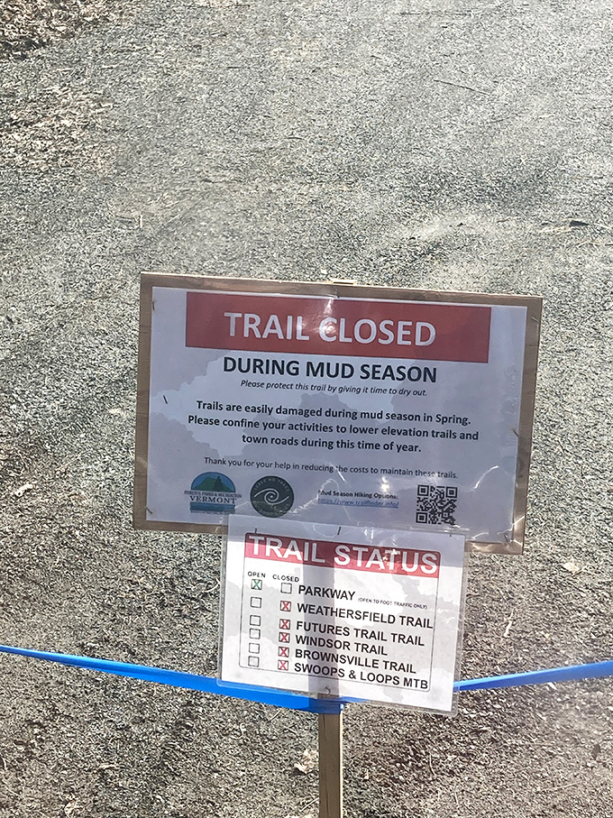 The universal hiker's dilemma – when the "Trail Closed" sign appears just as your enthusiasm was hitting its stride.