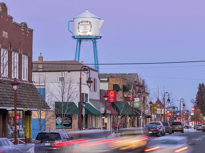 Swedish charm, Minnesota nice! Lindstrom's giant coffee pot water tower is Scandinavian whimsy at its finest.