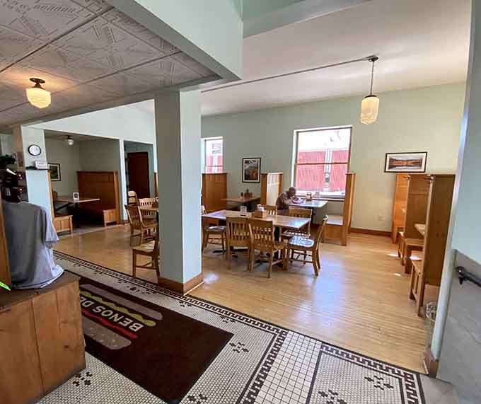 The thoughtfully designed space balances efficiency with comfort, making it equally perfect for quick lunches or leisurely meals with nowhere else to be.