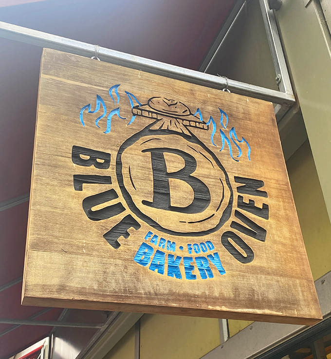 The Blue Oven Bakery sign represents more than a business, it's a beacon for anyone seeking bread made the right way.