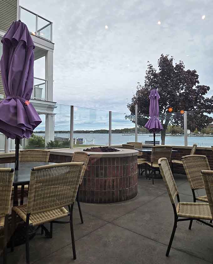 The outdoor patio offers a front-row seat to downtown Midland life, where flower boxes and comfortable seating invite guests to linger over lattes.